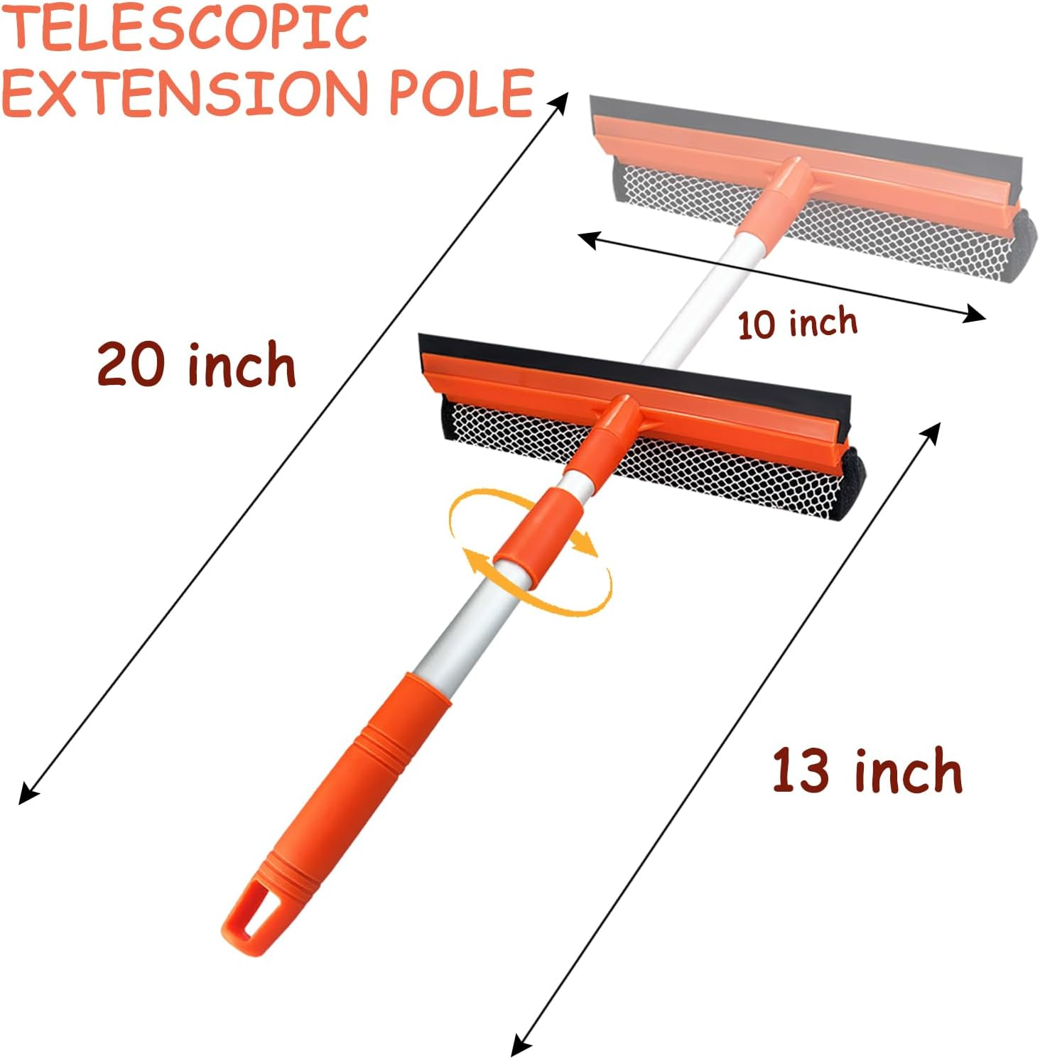 Window Squeegee for Window Cleaning with Retractable Pole, Squeegee ...
