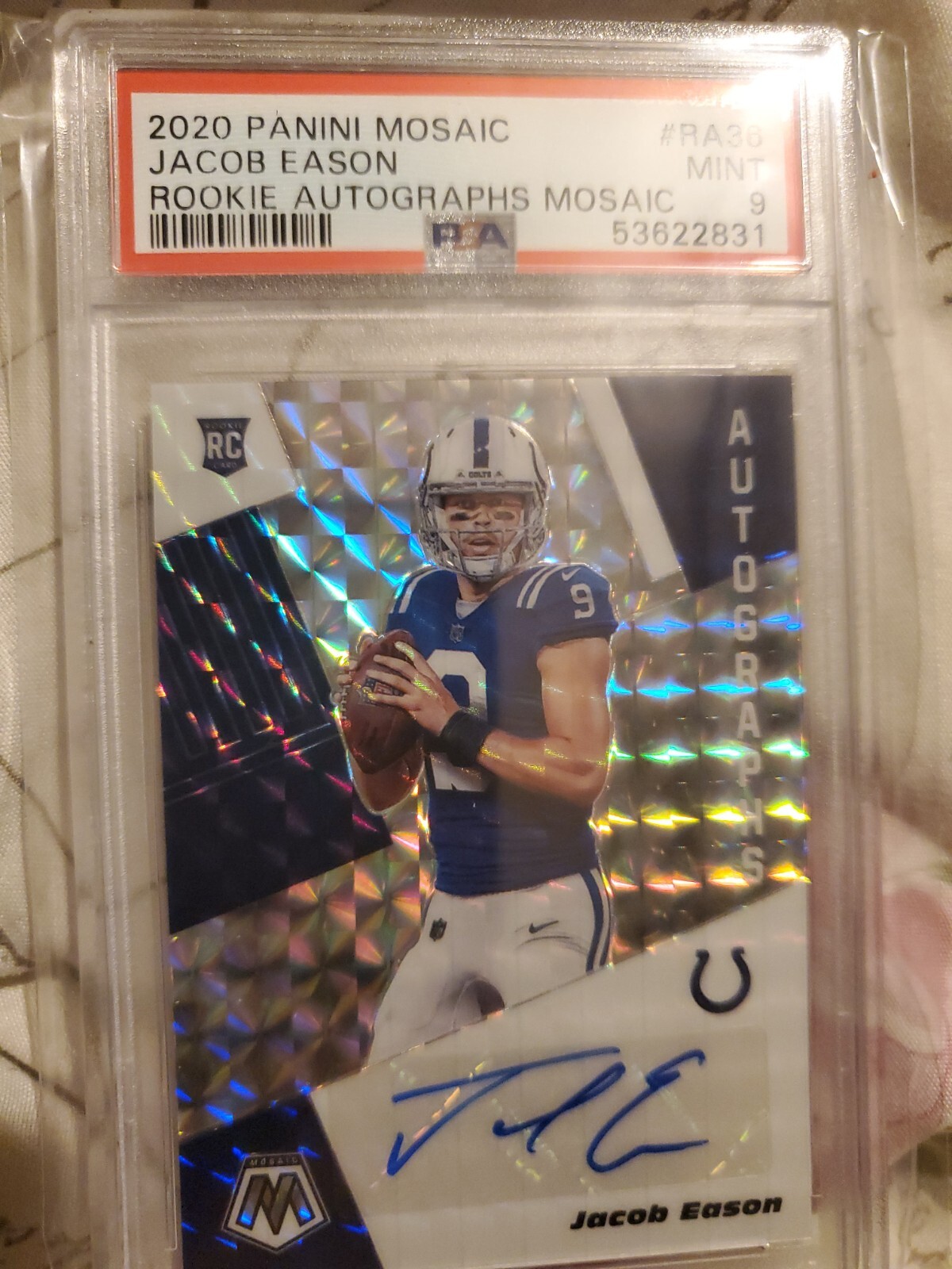 2020 Panini Mosaic Jacob Eason Rookie Autograph Mosaic Psa 9 #RA36 | eBay