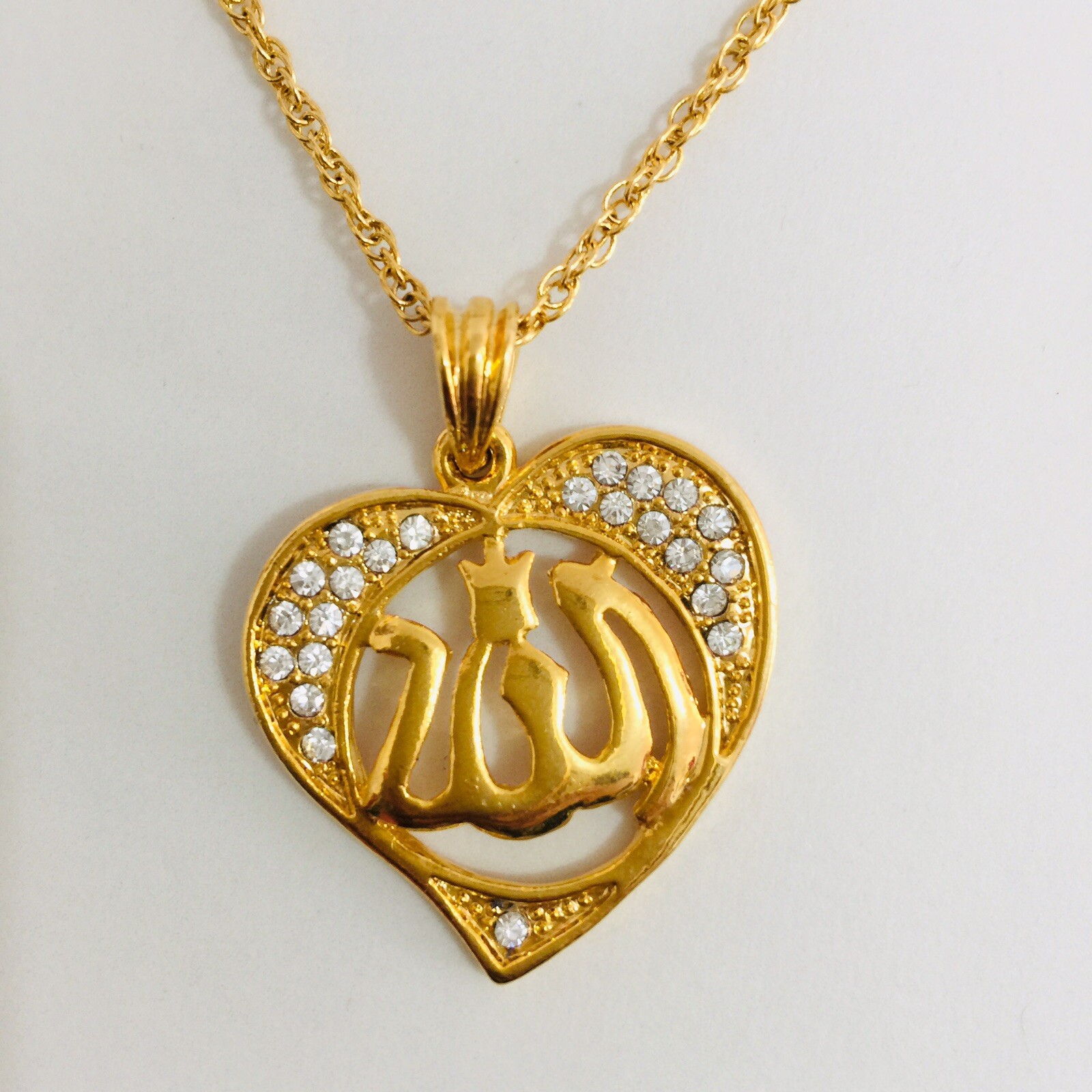 Islamic Religious Jewellery 24K Gold Plated ALLAH Necklace Pendant 45cm ...