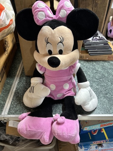 Just Play Disney Plush Minnie Mouse Pink Polka Dot Dress Bow Stuffed ...