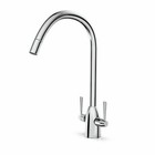 Twin Lever Kitchen Sink Mixer Tap 360 Swivel Spout Chrome | eBay UK