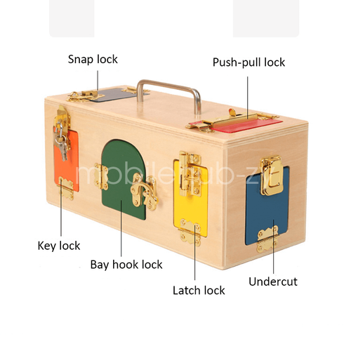 Montessori 10 Wooden Toy Lock Latch Box Gift Kids Educational Practical ...