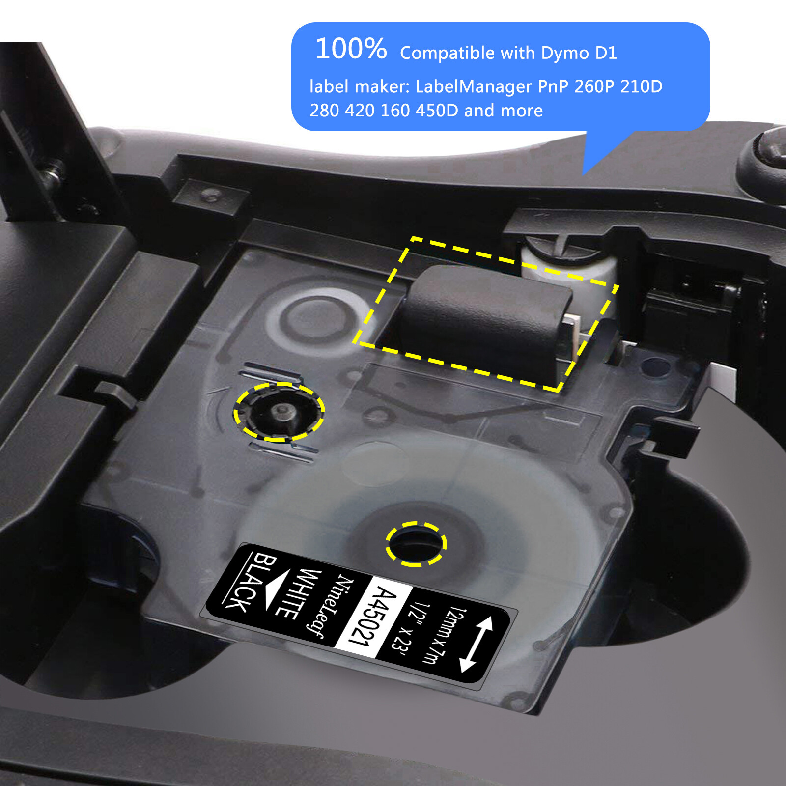 Label Tapes Cartridge Fits For Dymo 45013 D1 Standard LabelManager 450 ...