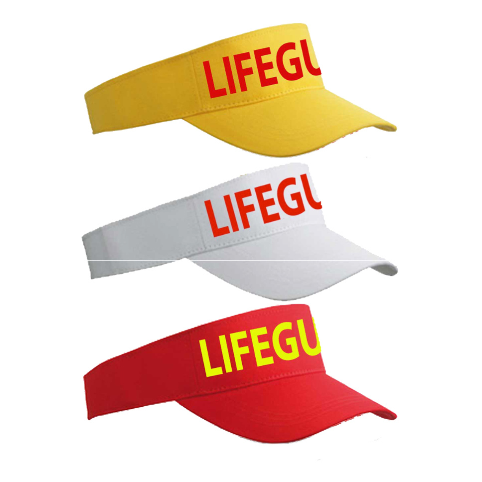 Life Guard Yellow Red White Sun Visor - Lifeguard Sunvisor Sports Cap ...