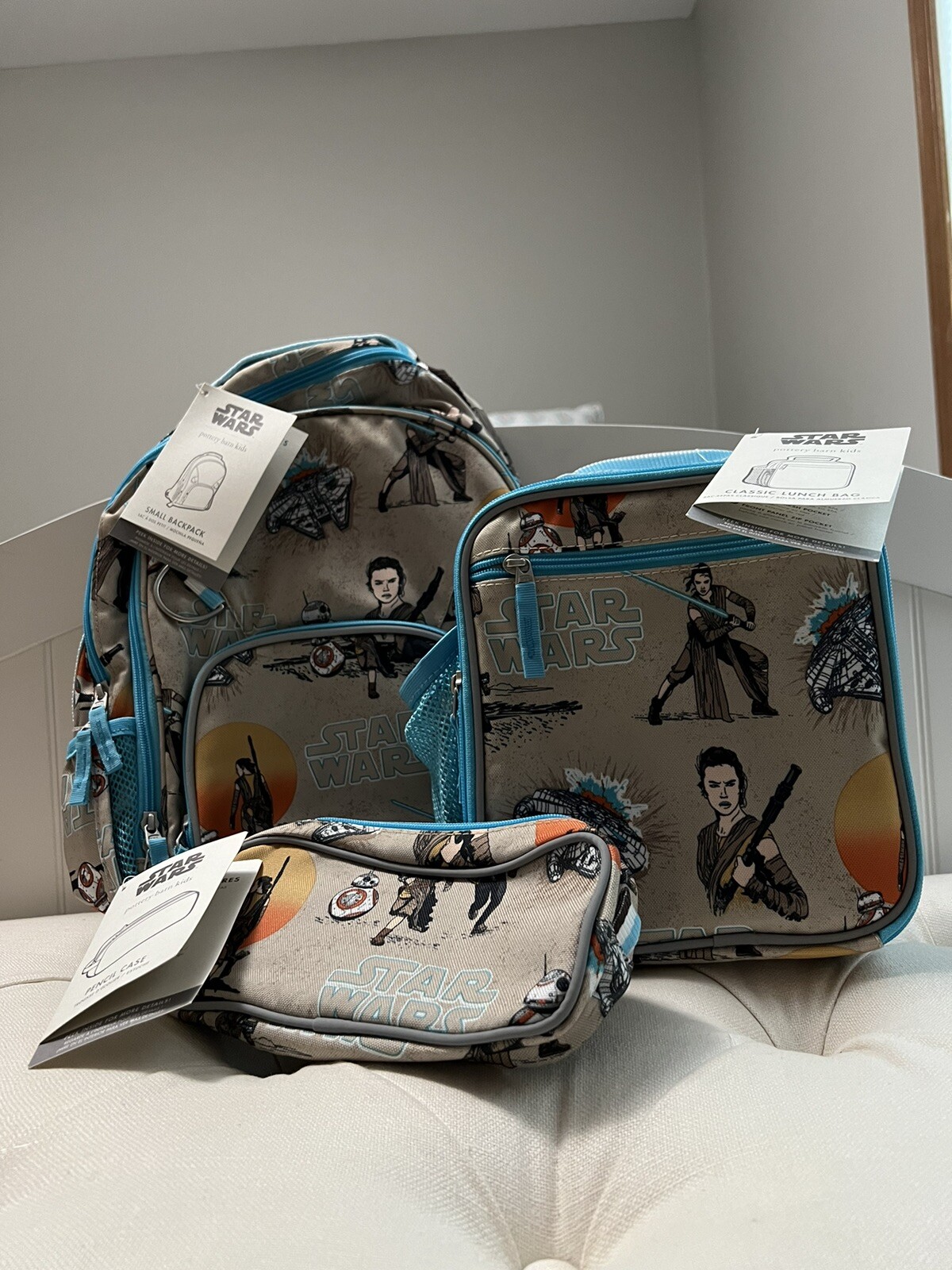 POTTERY BARN KIDS STAR WARS REY BACKPACK, LUNCH BOX OR PENCIL BOX | eBay