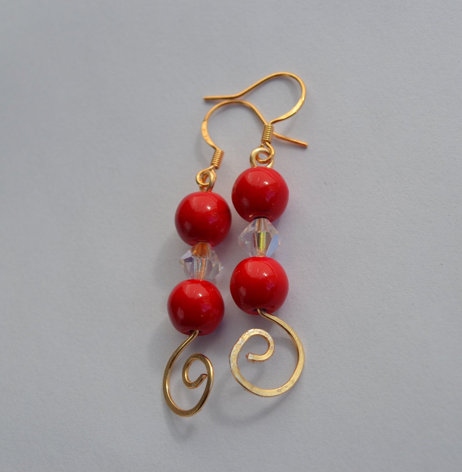 Handmade Red Magnesite Stone Gold Plated Sterling Silver Hammered ...