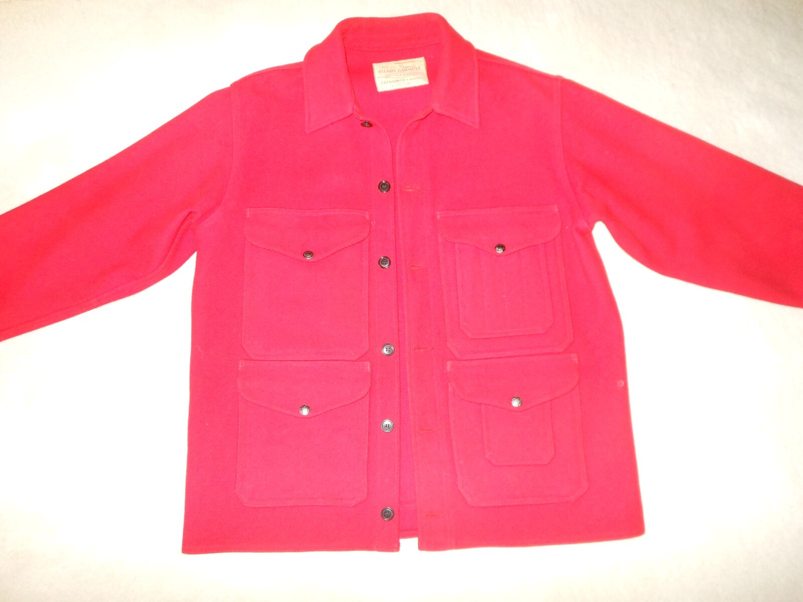 Vintage Filson Mackinaw Jacket Hunter/Cruiser Red Siz… - Gem