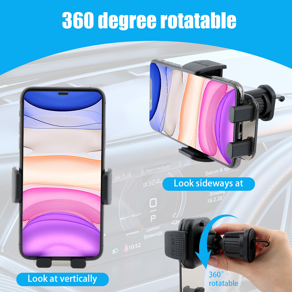 Fixed For Air Vent Car Phone Holder Quick Release Adjustable Angle Non ...