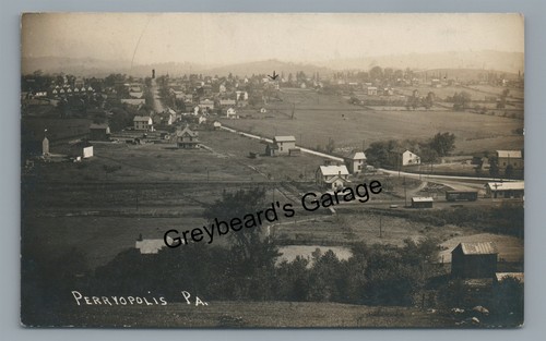 RPPC Railroad Train Station PERRYOPOLIS PA Fayette County Real Photo ...