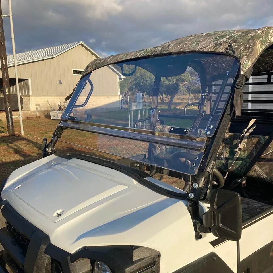 Scratch Resistant Flip Windshield For 2016+Kawasaki Mule Pro FXT / DXT ...