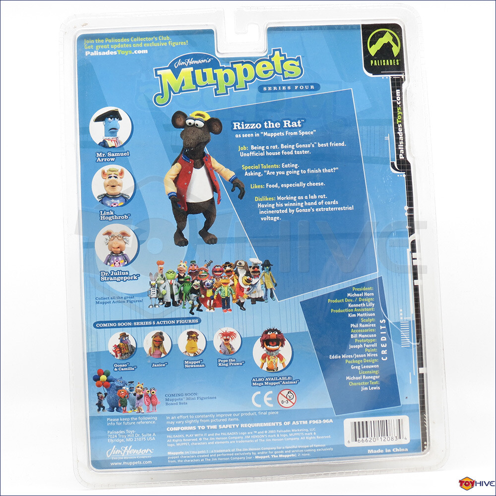The Muppet Show Muppets Palisades Rizzo Rat blue jacket figure series 4 ...