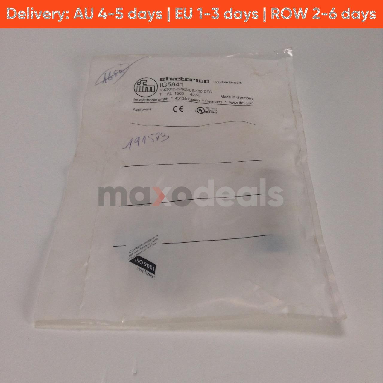 Ifm Electronic IG5841 Inductive Sensor IGK3012-BPKG/US 100-DPS New NFP ...