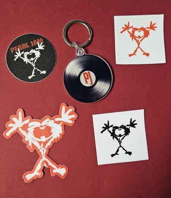 Pearl Jam PJ Vinyl Record Keychain 2" Acrylic Keyring & 4x Vinyl ...