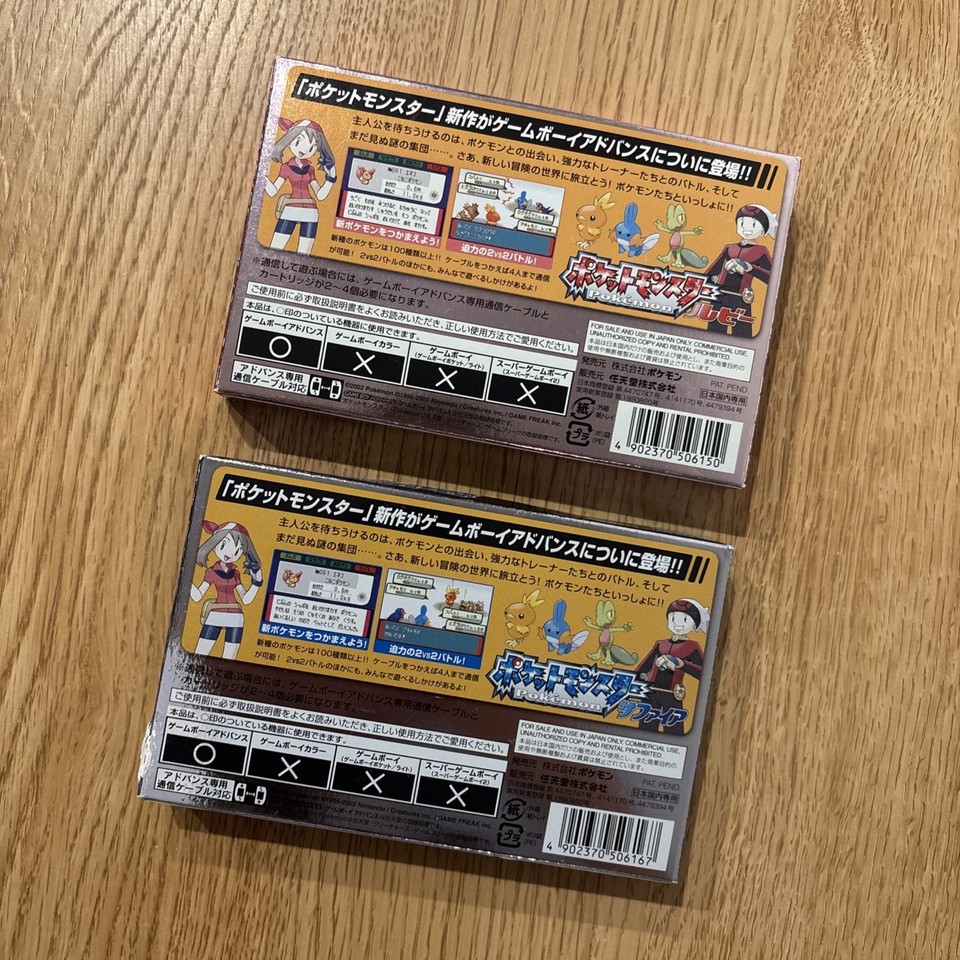 Pokemon Ruby & Sapphire Boxed 2Games set Nintendo GameBoy Advance GBA ...