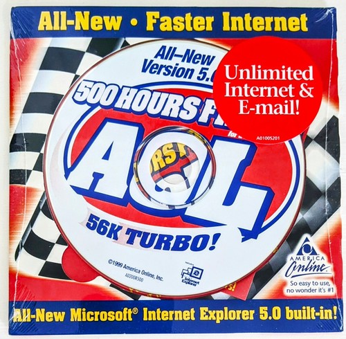 NASCAR TURBO America Online Collectible / Install Disc, Vintage AOL CD ...