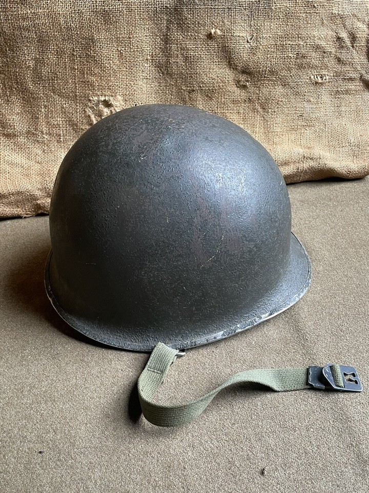 WWII WW2 Original M1 Military Army Helmet Front Seam & CAPAC Liner Set ...