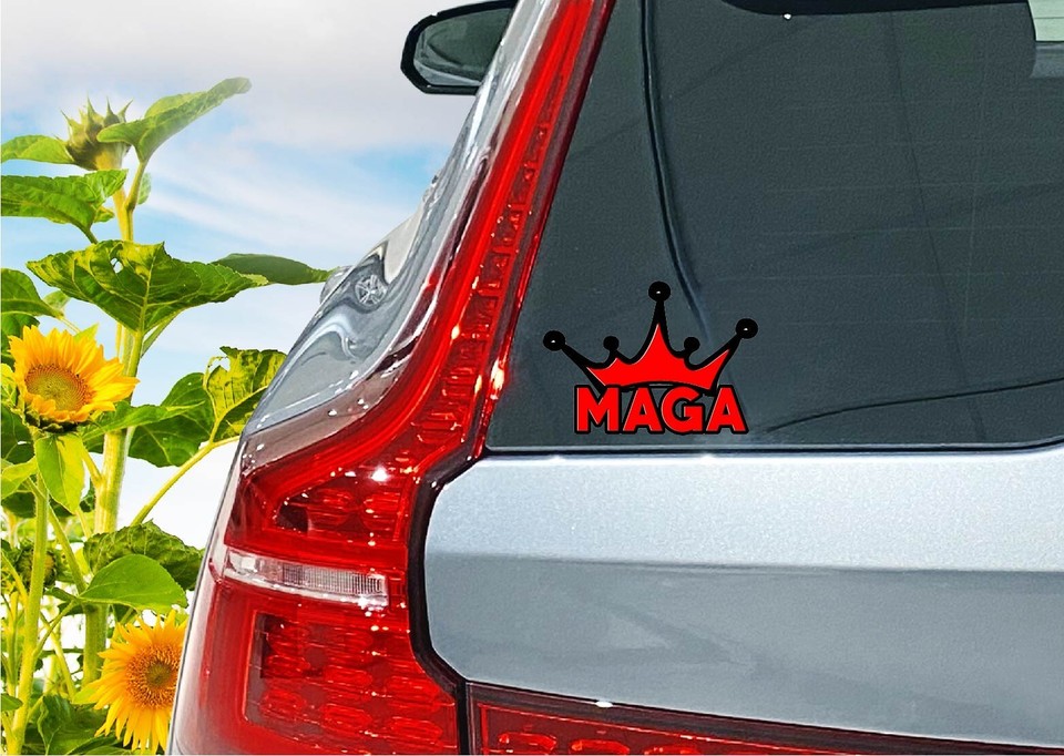 MAGA Crown King Decal Sticker Printed Die Cut Trump America USA 47 Red ...