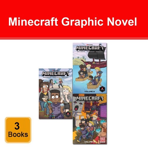 Minecraft Graphic Novel Series 3 Books Collection Set Minecraft Volume ...