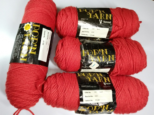 Lot of 4 Skeins Vonnel Pop'n Yarn-Rust-Each Skein 4 oz -100% Acrylic ...