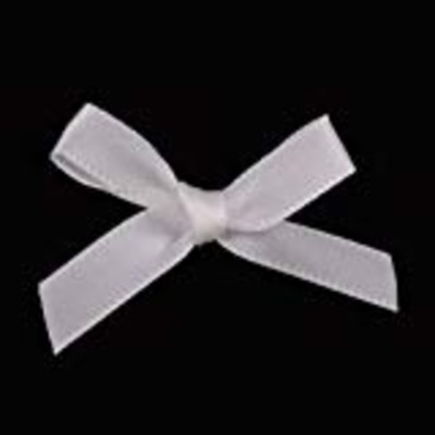 7mm White Satin Mini Ribbon Bows in Packs of 10 or 100 - Craft, Gift ...