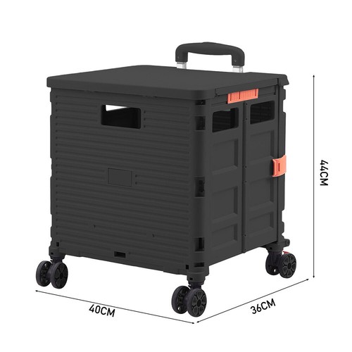 Folding Boot Cart Shopping Trolley Box on Wheels Crate Cart Stair ...