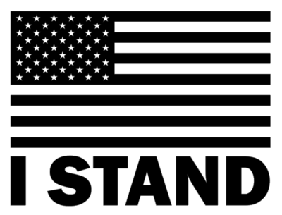 I STAND American Flag vinyl decal, Bumper sticker, for Car, Windows ...