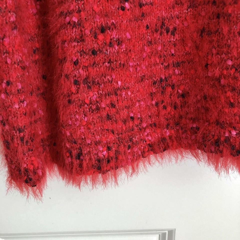 Ruby Rd Sweater Women's Size XL Red Knit 3/4 Sleeve Round Neck Cowl ...