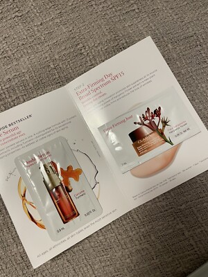 Clarins Double Serum & Extra Firming Day Cream Trial Sample Card | eBay