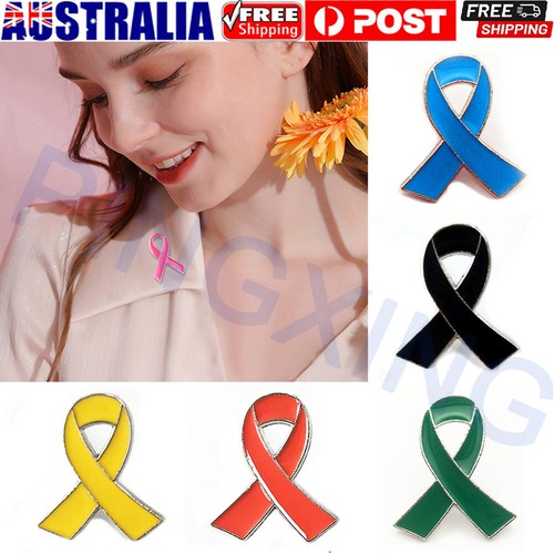 10Pcs Breast Cancer Awareness Brooch Lapel Pins Women Charity Ribbon ...