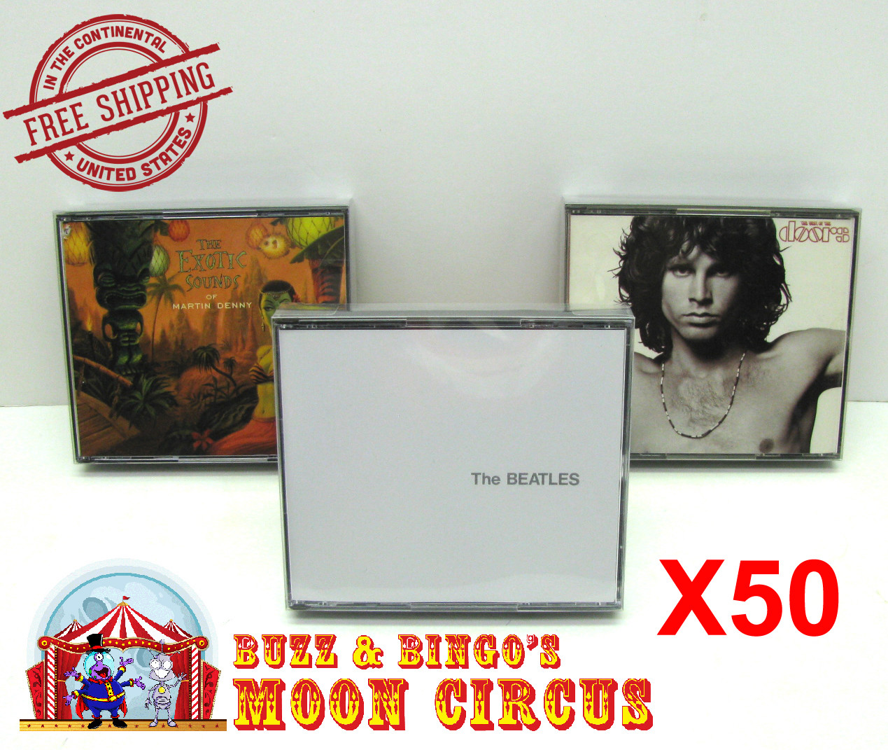 50x MUSIC DOUBLE CD JEWEL CASE - CLEAR PROTECTIVE BOX PROTECTOR SLEEVE ...