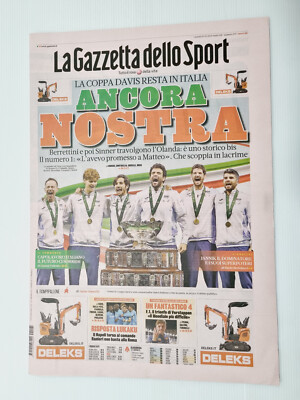 Gazzetta Dello Sport 25 November 2024 Italy Wins Davis Cup Sinner ...