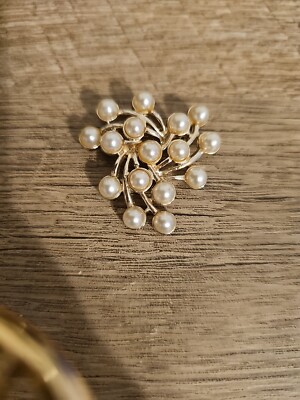 Vintage MCM EMMONS Faux Pearl Cluster Brooch Pin Costume Jewelry | eBay