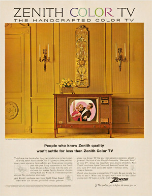 1964 Zenith The Handcrafted Color TV Vintage Print Ad | eBay
