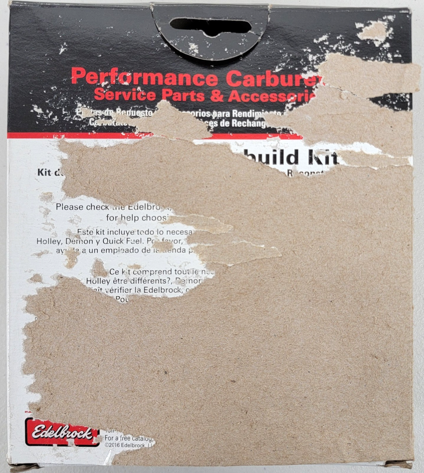 Edelbrock Performance Carburetor Rebuild Kit 12750 New Open Box | eBay