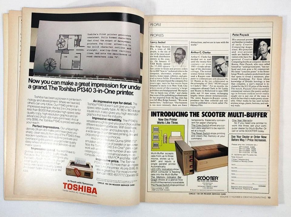 Creative Computing Magazine Try One of Our Programs Vol 11 No 4 April ...