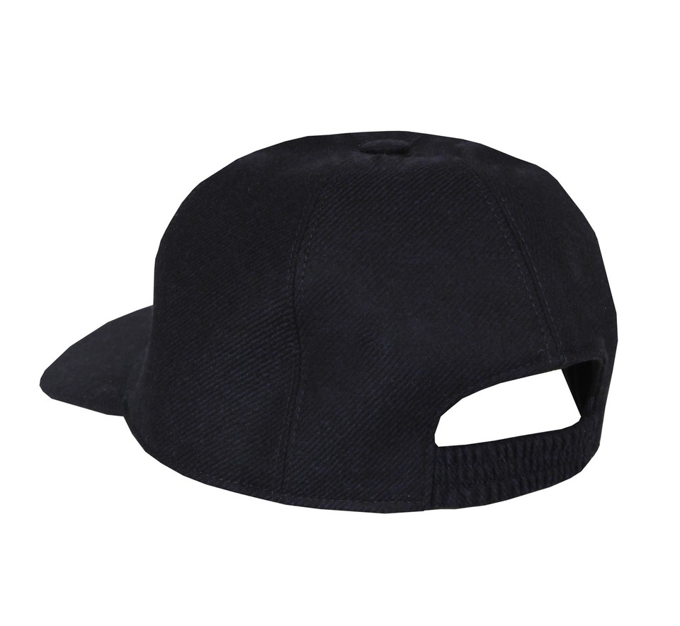 $450 Mandelli Midnight Navy Blue Wool Blend Baseball Cap - Large ...