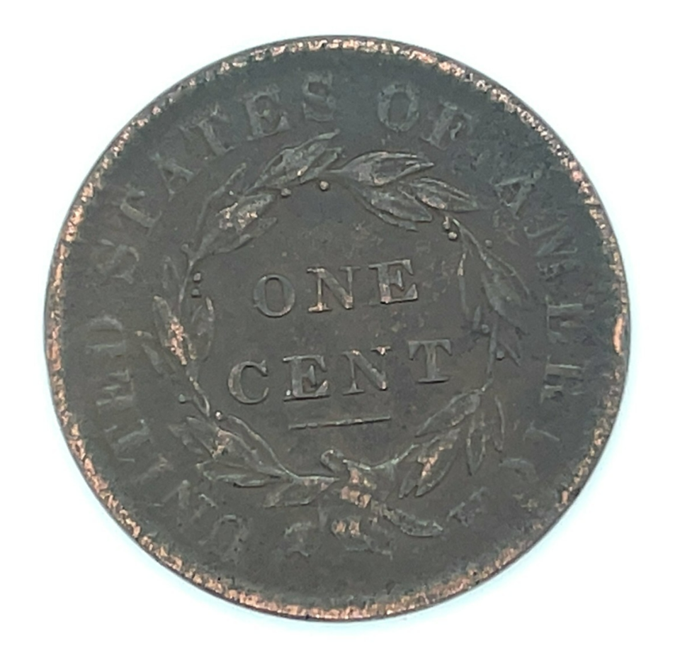 1833 1C Large Cent Fine Condition, XF in Wear, Slightly Porous, Brown ...