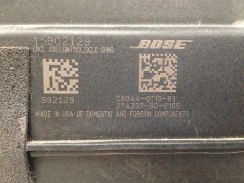 08 SILVERADO 3500 UNDER CENTER CONSOLE BOSE SUBWOOFER SPEAKER 15902129 ...