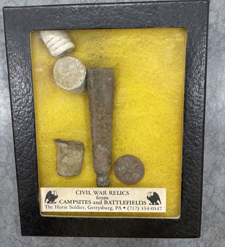 Civil War Relics from Campsite and Battlefields, Framed - Gettysburg ...