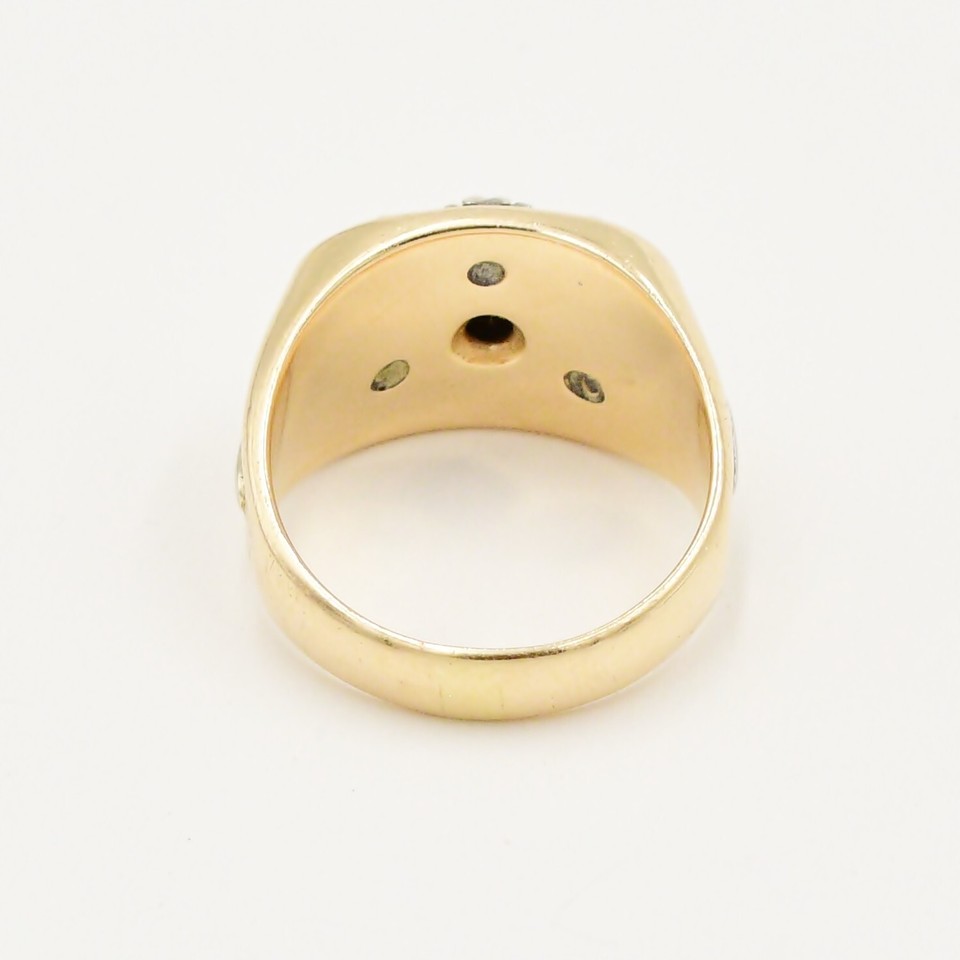 14k Yellow Gold Diamond Masonic/Freemason Ring Size 8.75 | eBay