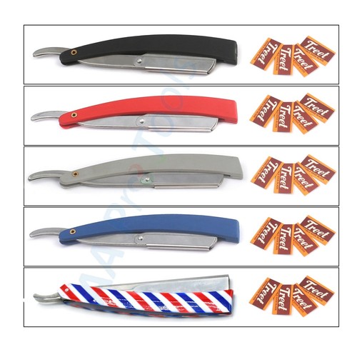 5 Pro Barber Salon Shaving Razor Straight Cut Throat Rasoi Rasierer ...