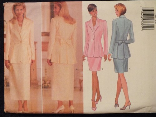 HTF BUTTERICK 5359 MS/MP Pleated Jacket Top & Skirt PATTERN 6-8-10/12 ...