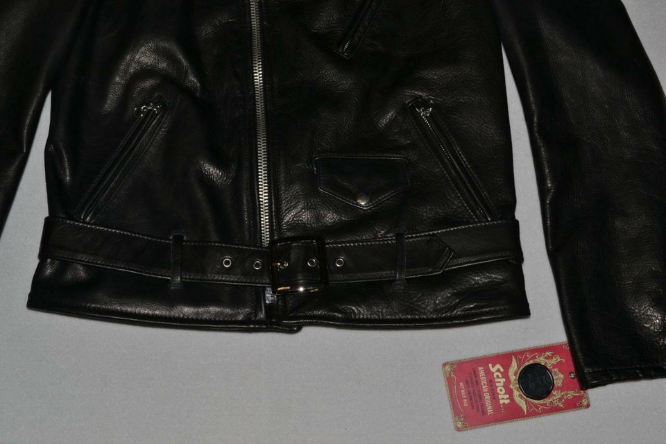 SCHOTT NYC Waxy Cowhide 50's Perfecto Motorcycle Leather 519 BLACK ALL ...