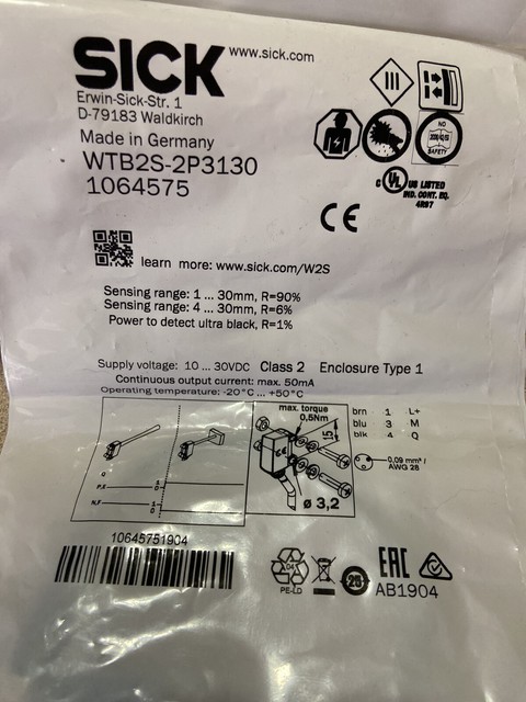 ONE SICK Photoelectric sensor WTB2S-2P3130 for sale online | eBay