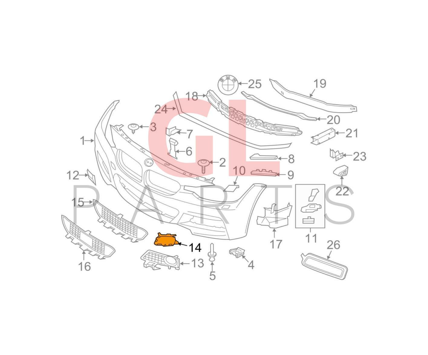 Bumper Grille FOR BMW 3 GT F34 2013- 51118057199 M-Sport Left New | eBay
