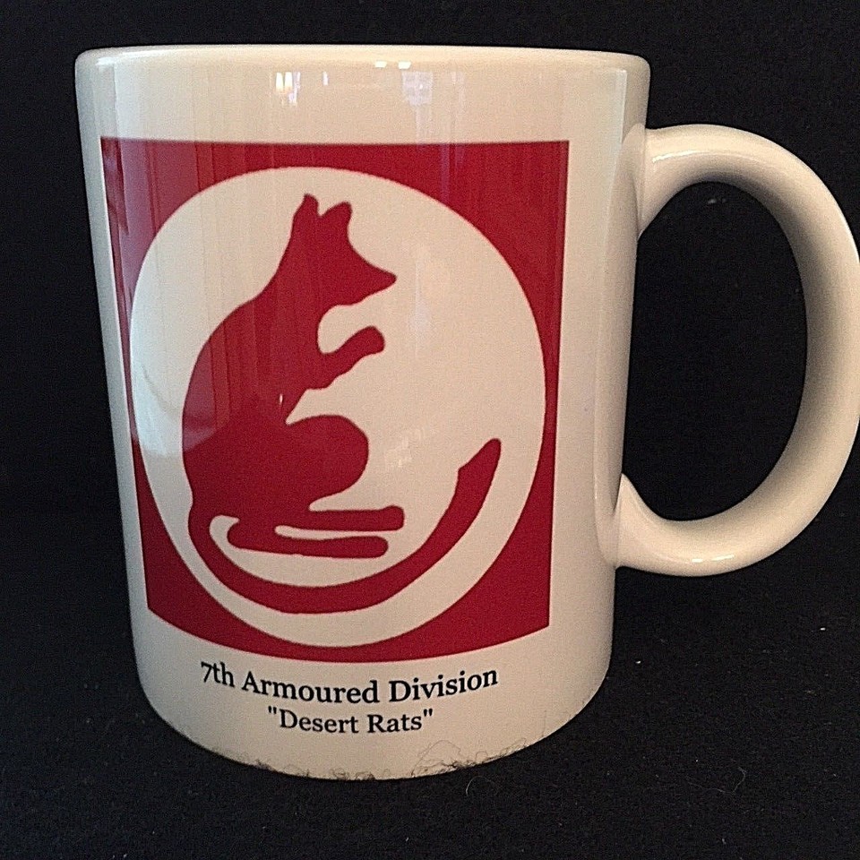 WW2 BRITISH ARMY 7th Armoured Division ("DESERT RATS") Coffee/Tea Mug ...