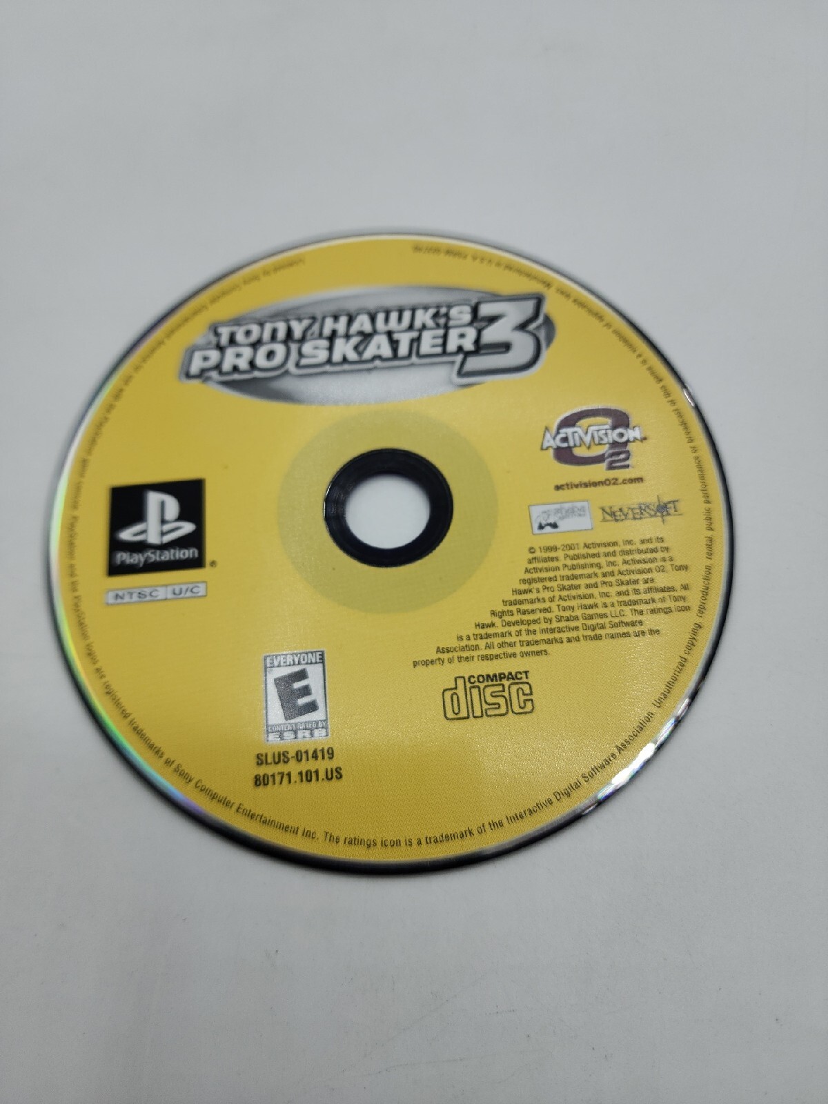 Tony Hawk's Pro Skater 3 (Sony PlayStation 1, 2001) PS1 / Disc Only ...
