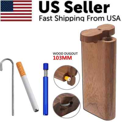 Wooden Dugout Pipe Self Cleaning Metal Bat Poker Smoking Pipe One ...