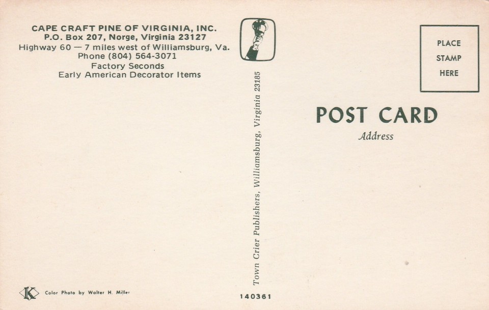 Norge Virginia VA Cape Craft Craftsmen Store Factory Seconds Souvenir ...