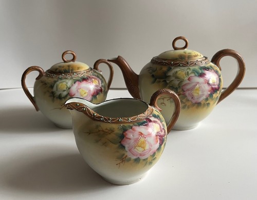 Gorgeous Antique Nippon Jeweled Raised Moriage Rose Decorated Tea Pot ...